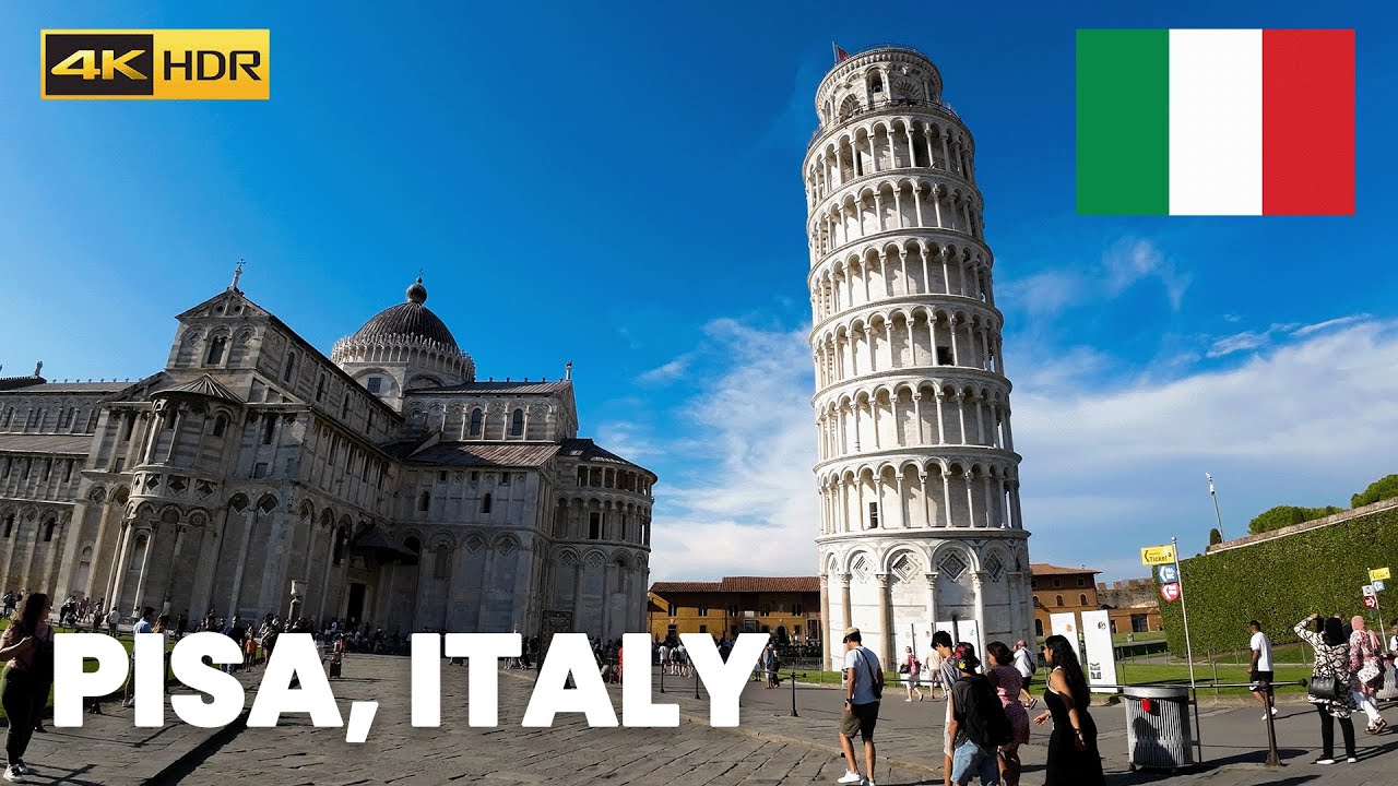 Pisa, Italy 🇮🇹 Old Town, Leaning Tower, WALKING TOUR - 4K HDR 60fps ...