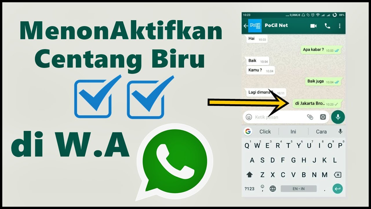 Cara MenonAktifkan Centang Biru Di WA (WhatsApp) | Menghilangkan Ceklis ...