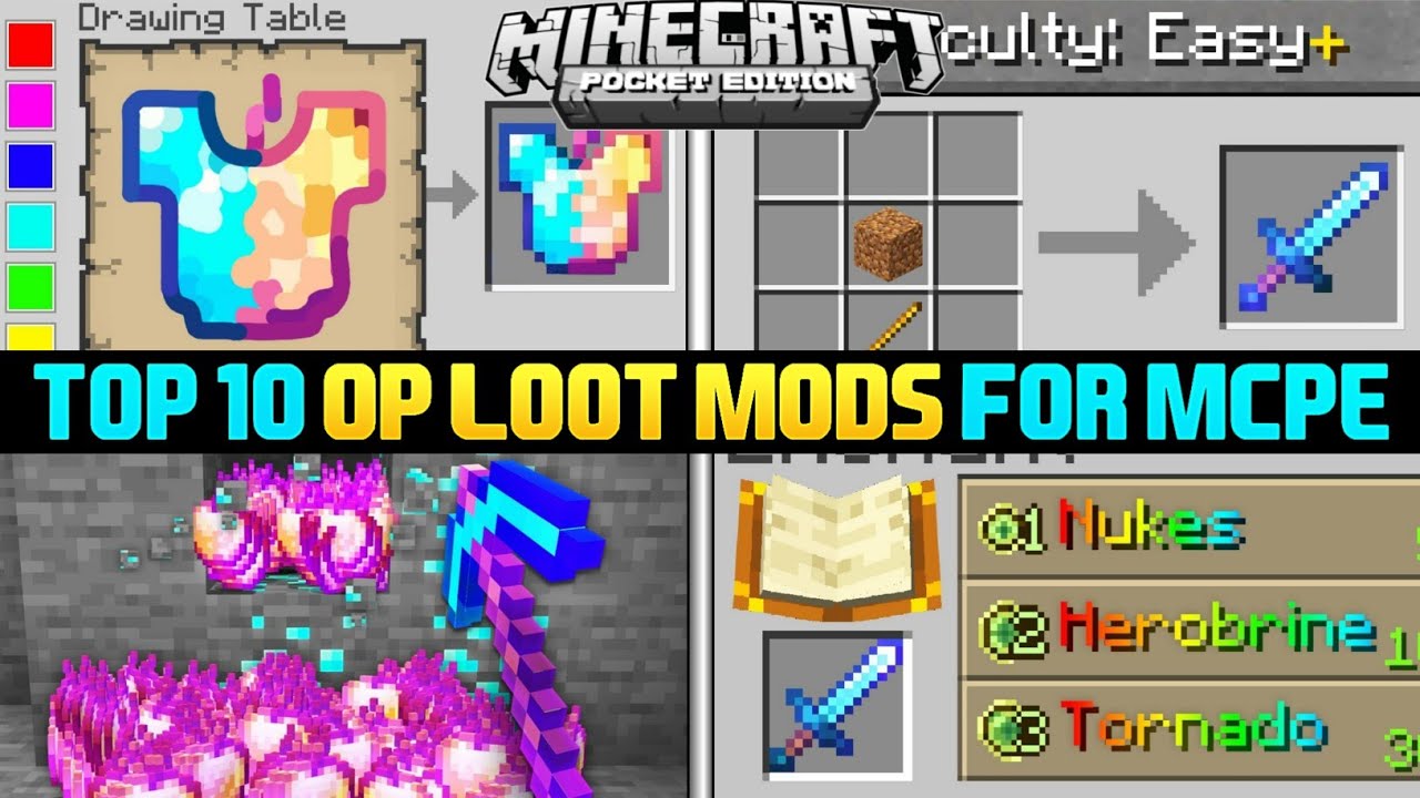 🤑 Top 10 Op Loot Mod For Minecraft Pocket Edition (1.19+) | BEST ...