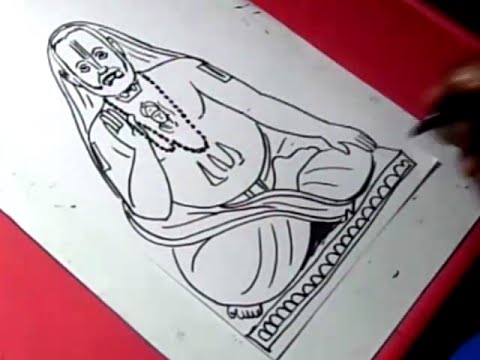 How to Draw LORD RAGHAVENDRA SWAMY DRAWING - YouTube