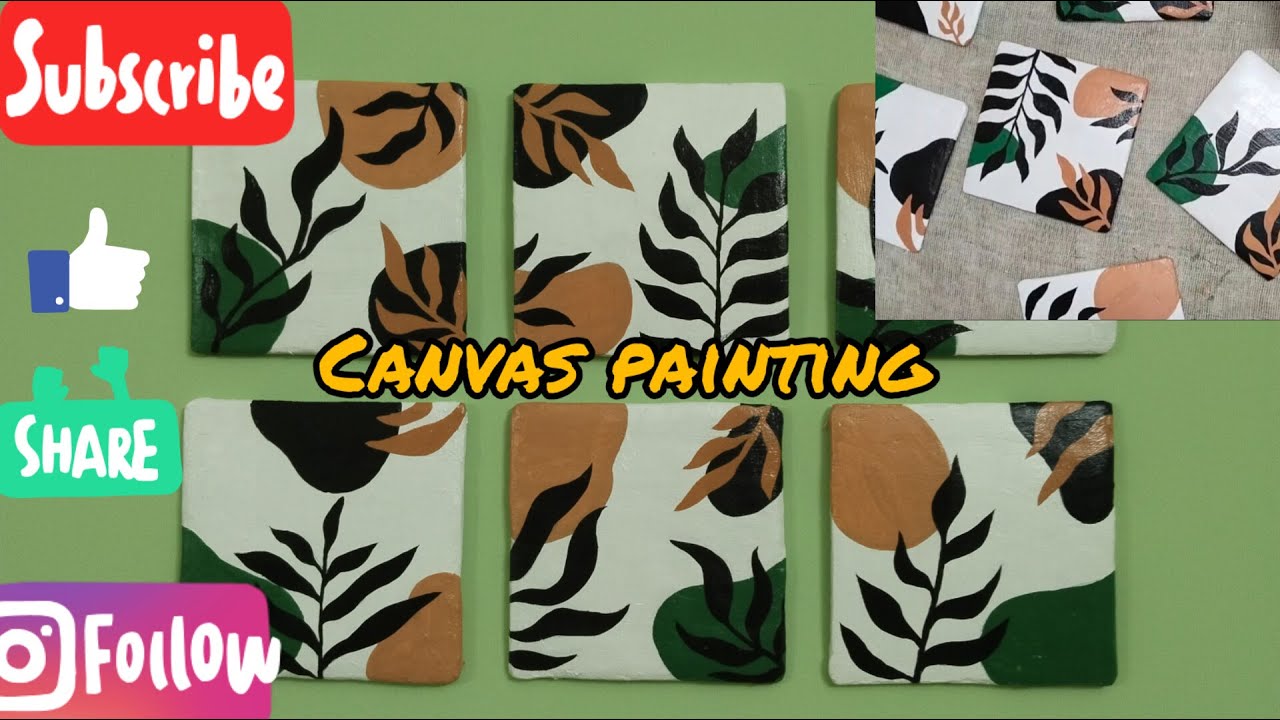 Easy canvas painting | Step by step painting tutorial - YouTube