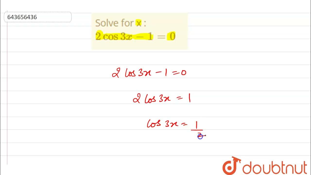 Solve For X 2cos3x 1 0 9 TRIGONOMETRICAL RATIOS OF STANDARD solve-for-x-2cos3x-1-0-9-trigonometrical-ratios-of-standard