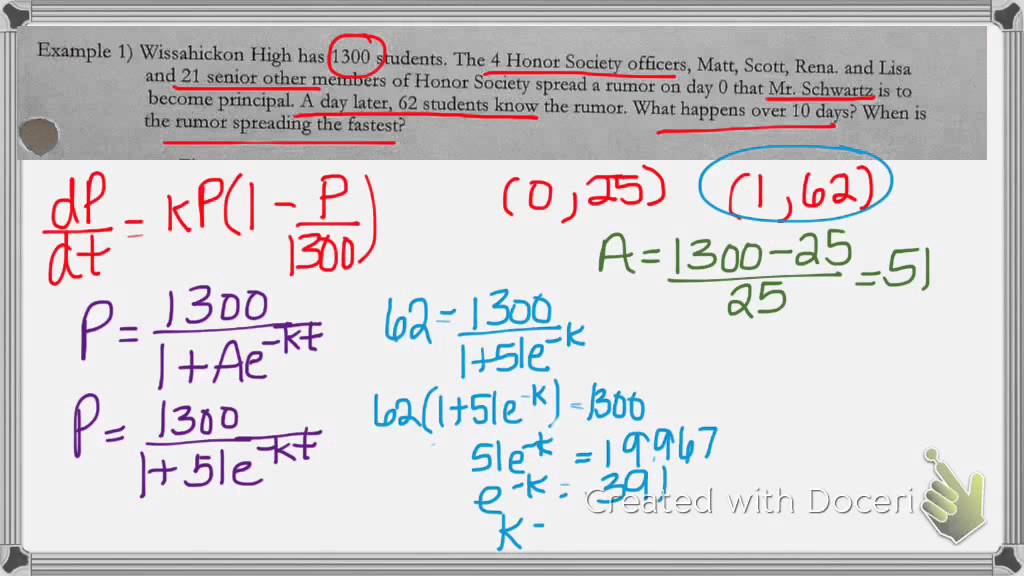logistic word problems - YouTube