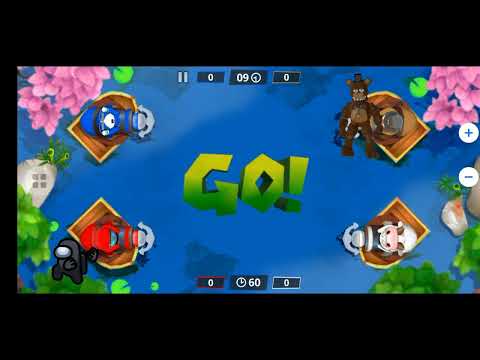 Stickman Party 2 3 4 minigames | Among Us VS Freddy. Part 13