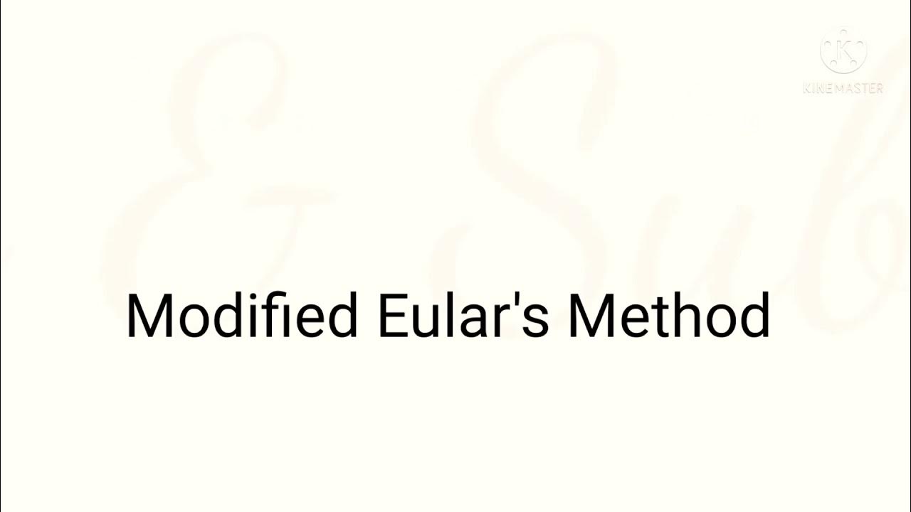 Modified Euler's Method by using Calculator - YouTube
