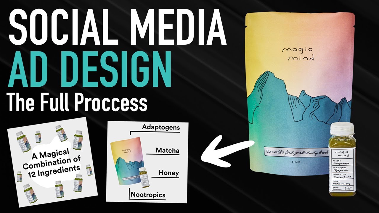 Social Media AD Design, Full Process with Adobe XD, Photoshop & After ...