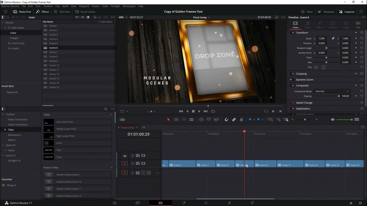 TUTORIAL | Golden Frames: DaVinci Resolve template - YouTube
