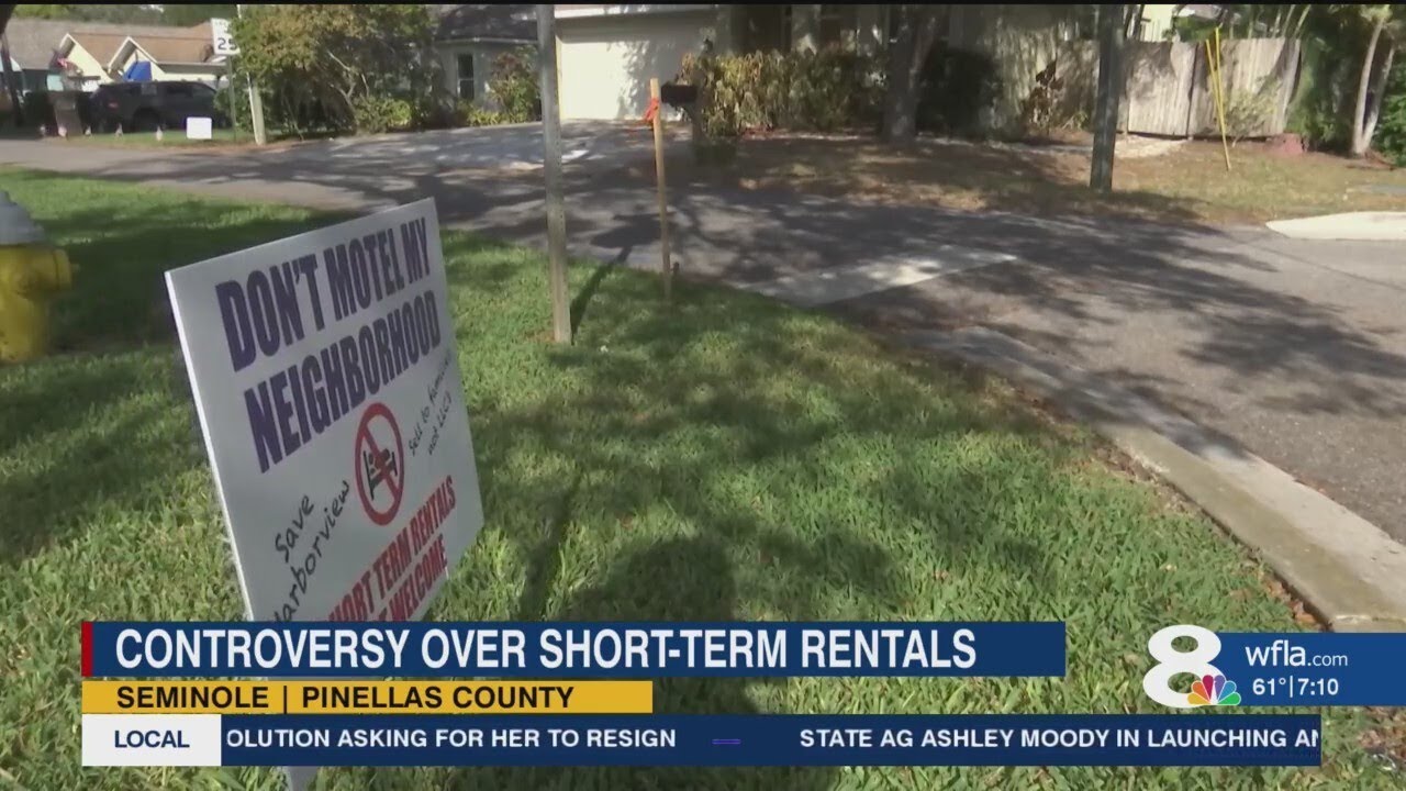 Pinellas homeowners frustrated with growing short term rental issues ...