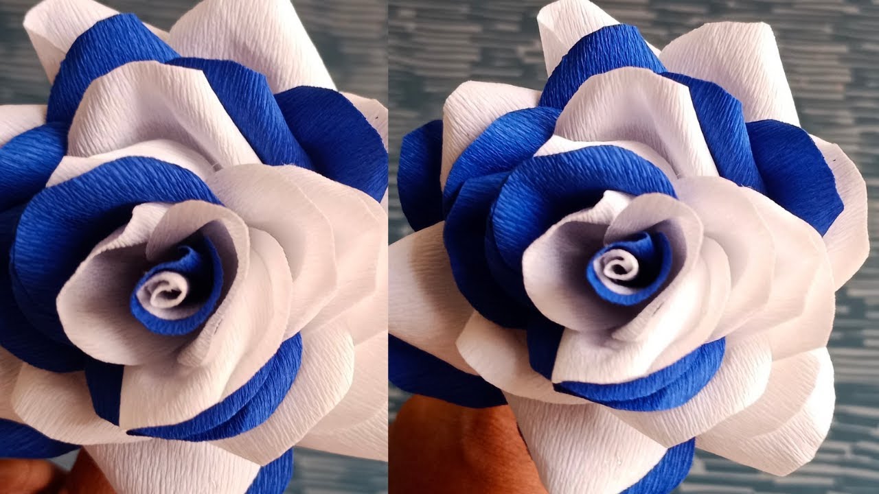 How to Make Crepe Paper Roses || Crepe Roses Making || Realistic Roses ...