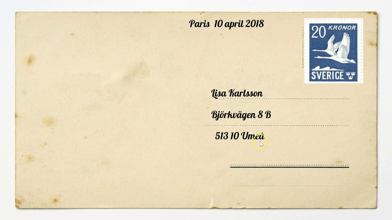 Att skriva ett vykort - YouTube