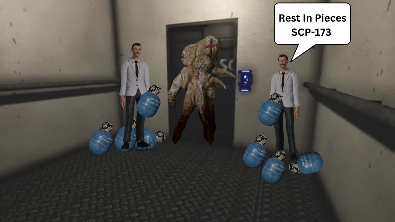 SCP SL Having SCP-173 Lured Into An Elevator Trap - YouTube