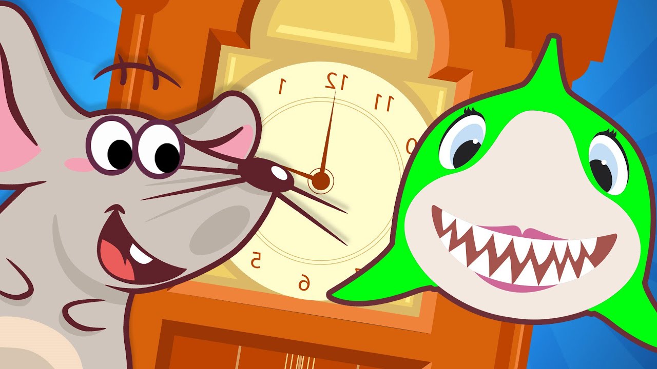 Hickory Dickory Dock and Baby Shark Finger Family | Telling Time (1pm ...