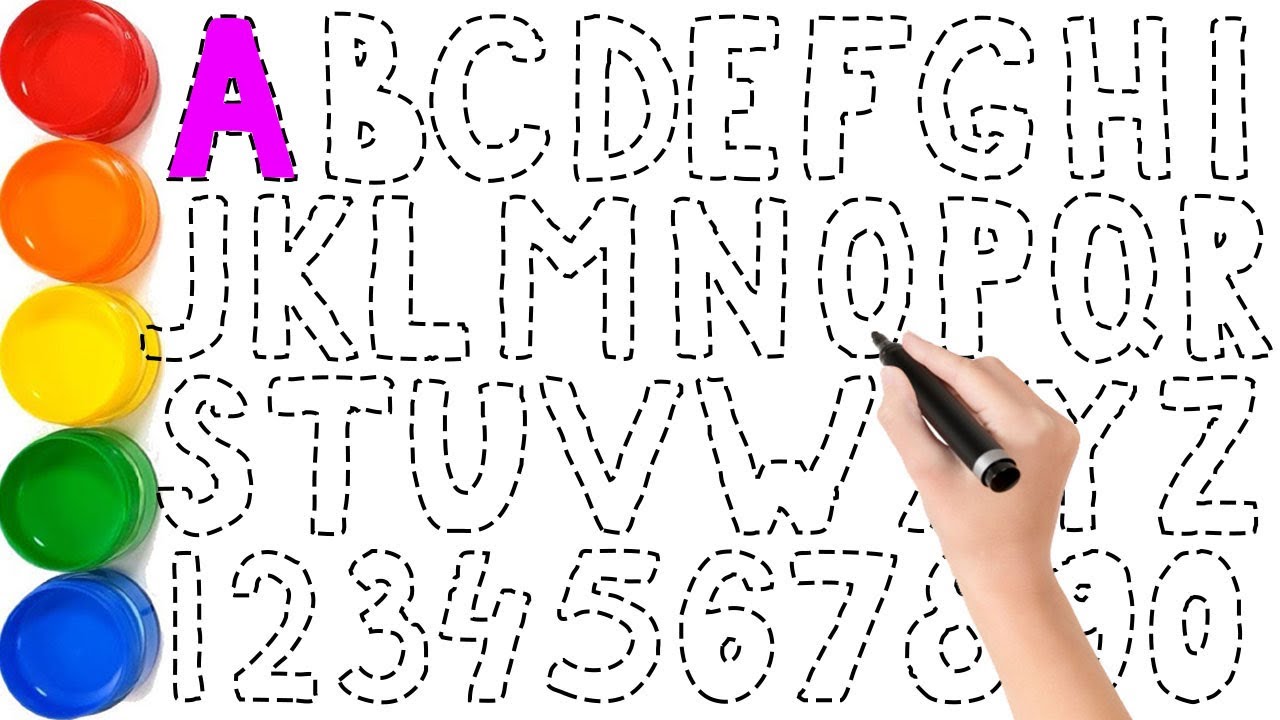 Learn ABC & 123 | Drawing and Painting Capital Letters & Numbers for ...