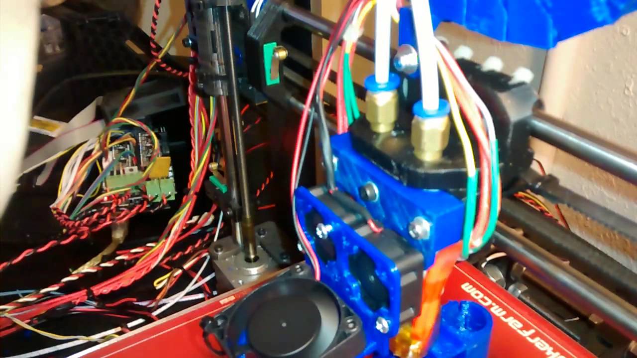 Dual hotends/bowdens with fans - YouTube