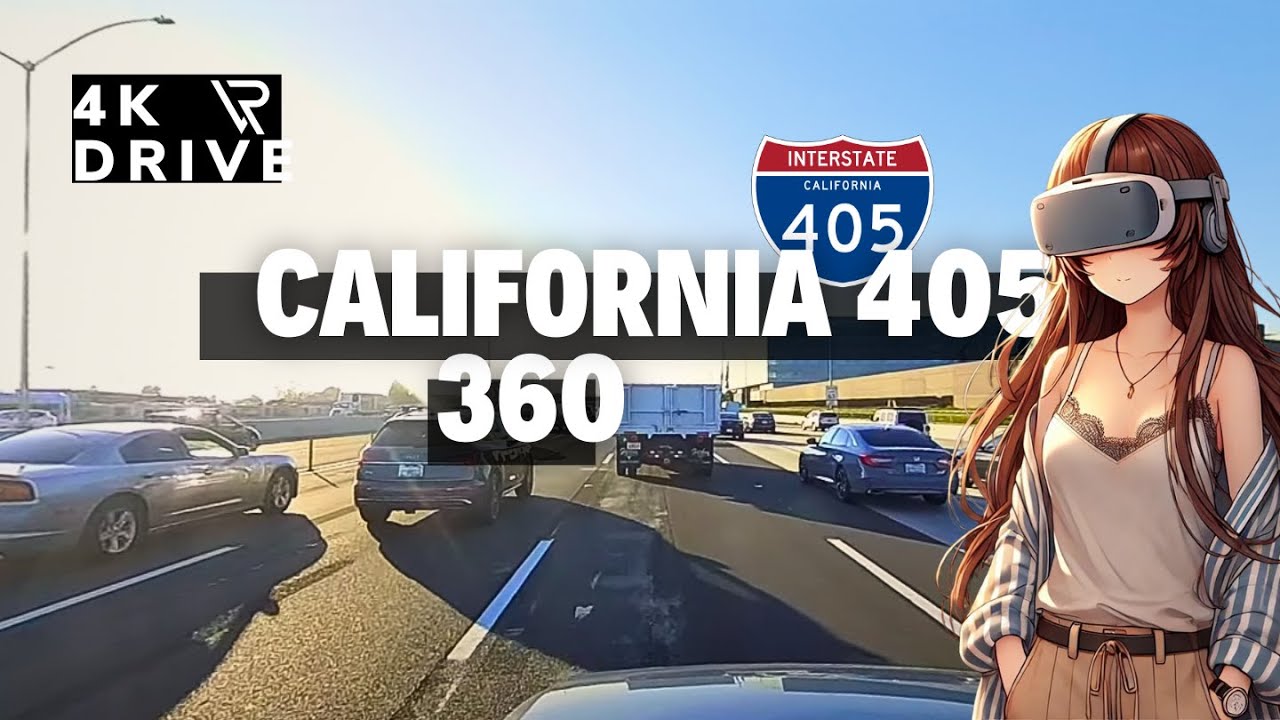 360° Sunset Drive on I-405 California | Immersive Freeway Experience ...