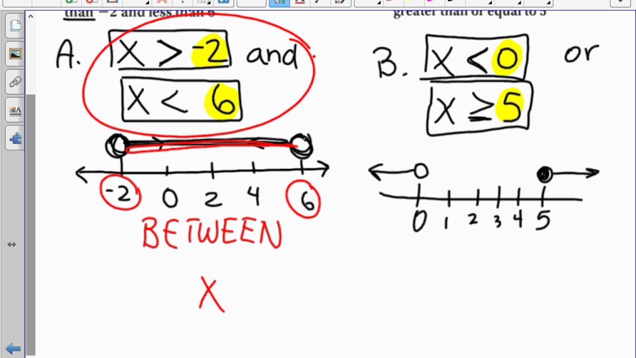 Algebra 1 - Lesson 3.6 Compound Inequalities part 1 - YouTube