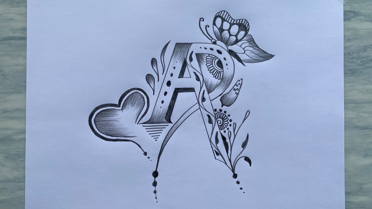 How To Draw Capital Latter A Tatto Design | Latter A Design - YouTube