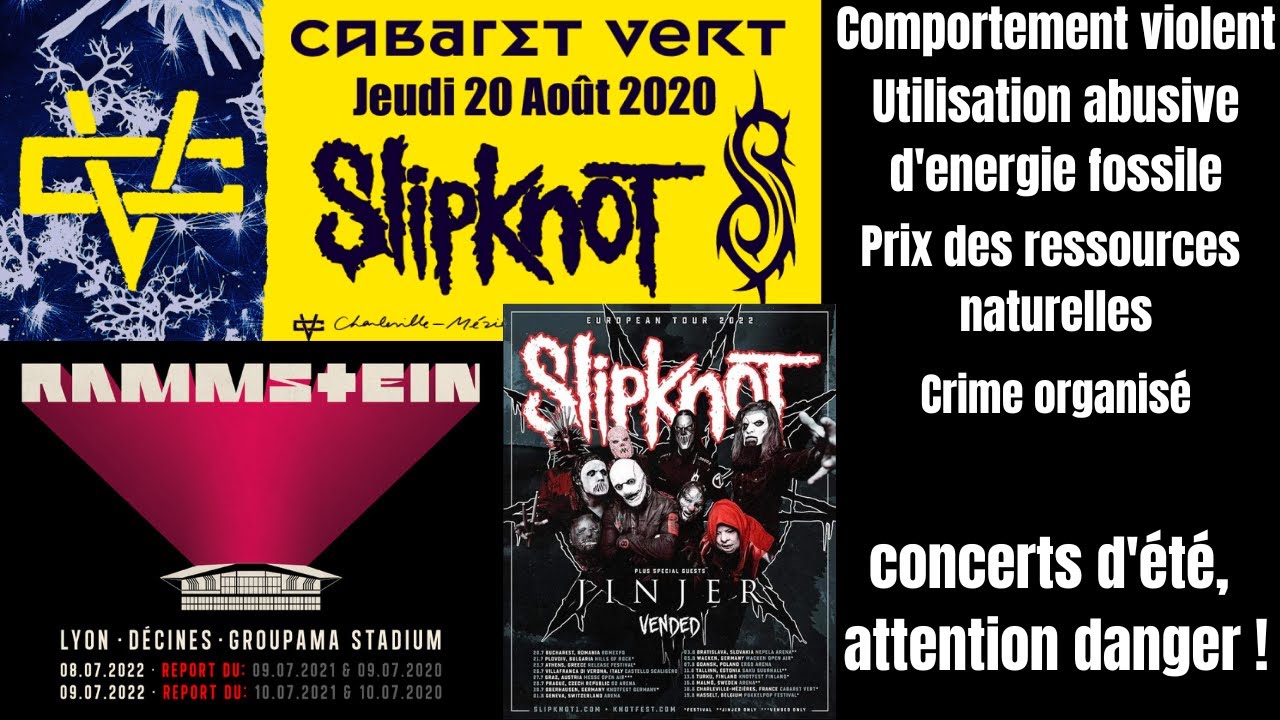 Live report Rammstein à Lyon, Slipknot à Genève et Cabaret Vert - YouTube