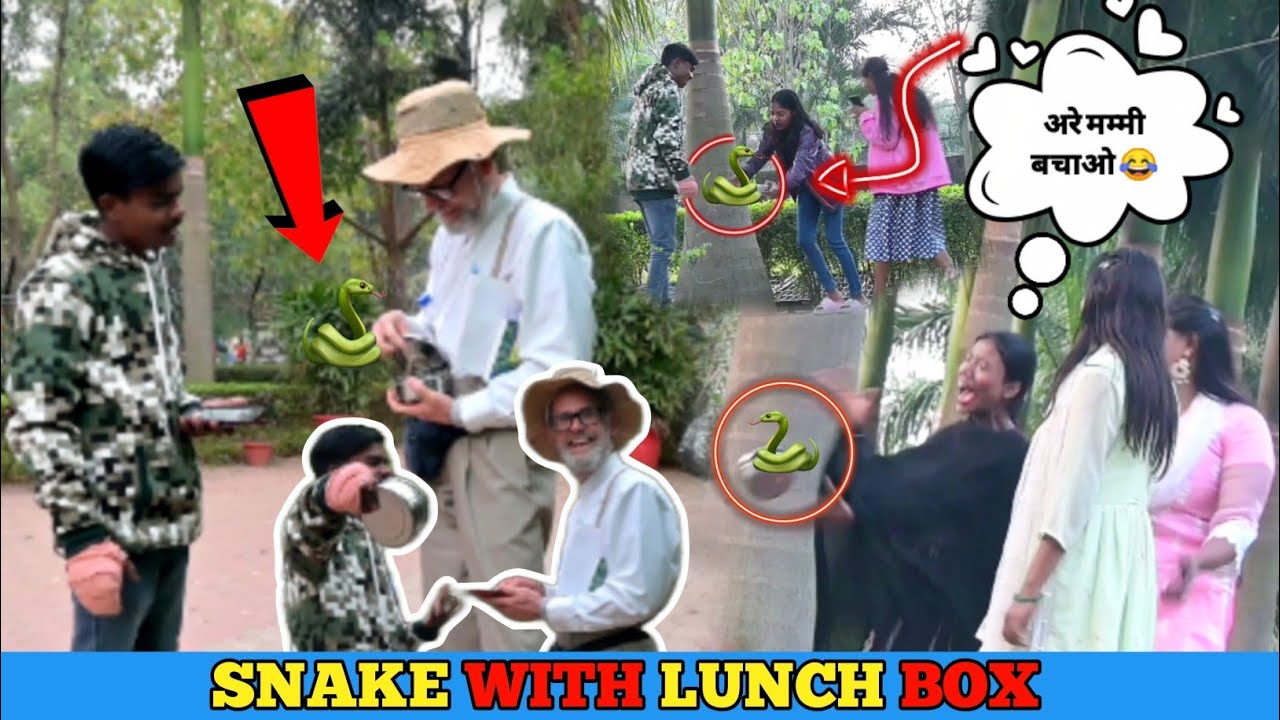 SNAKE WITH FAKE LUNCH BOX PRANK in ranchi #snake #prank #video #funny #reaction 😂😂#ranchi #prank ...