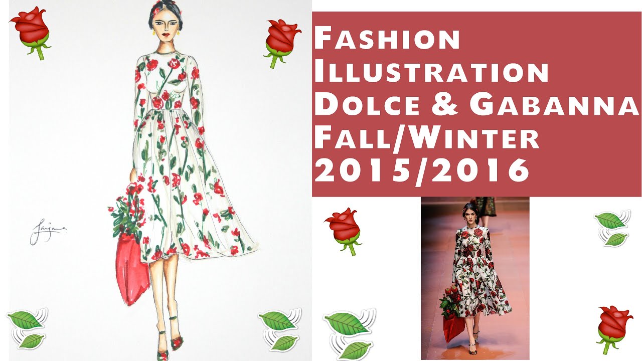 Fashion Illustration Of Dolce & Gabanna using Copic markers. - YouTube
