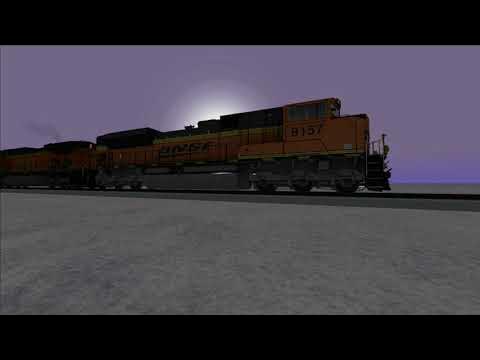 Train Sim: BNSF coal drag with snow and horn salute - YouTube