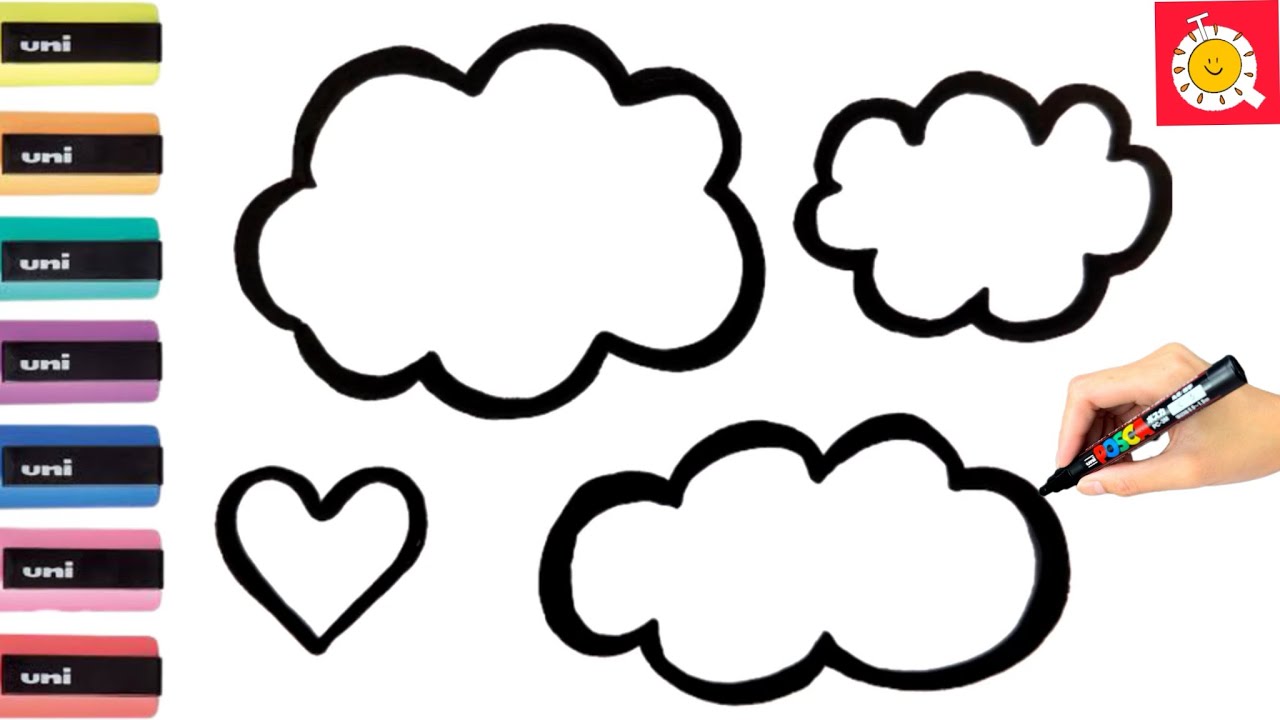 Cloud Drawing For Kids Sun Drawing/ How To Draw Sun🌞 Drawing/Step