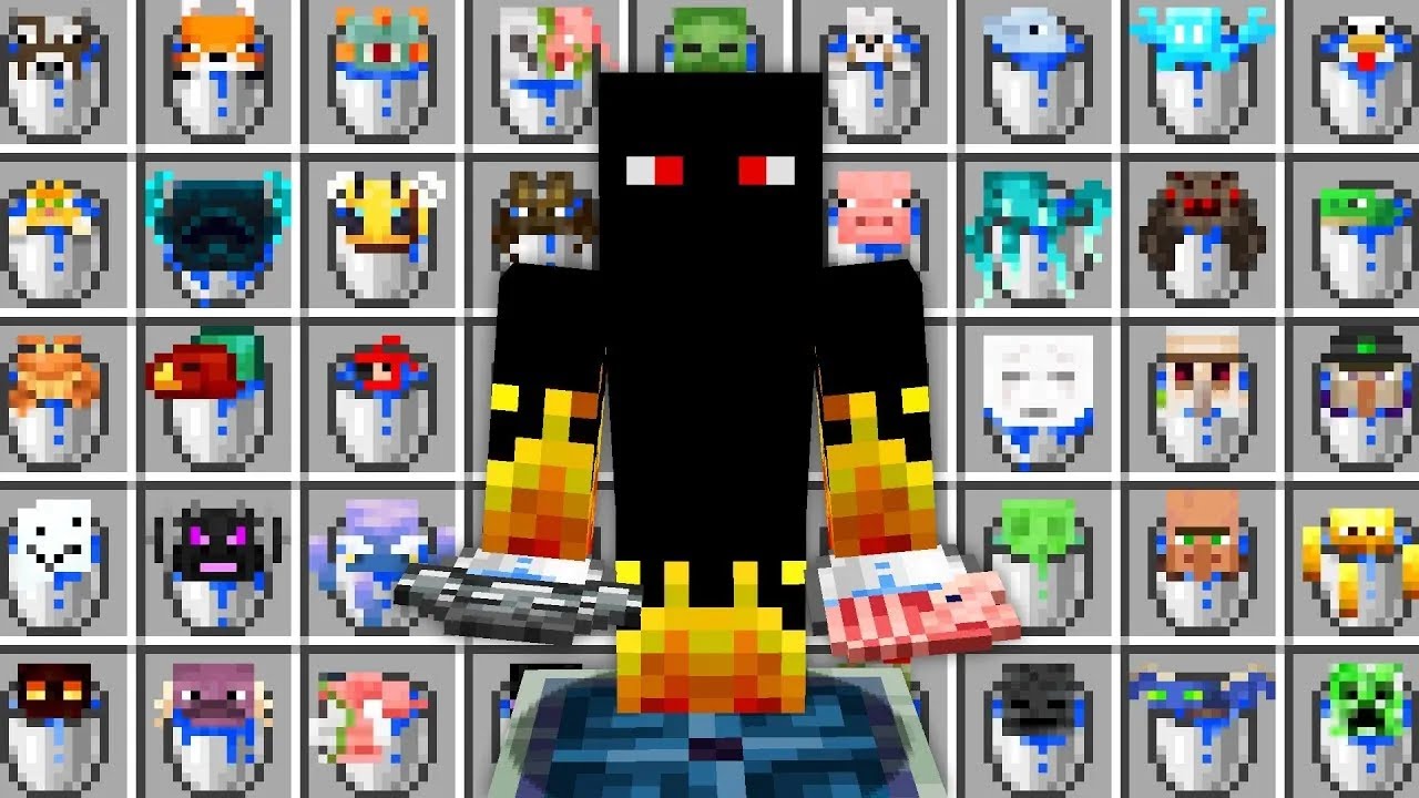 ATRAPÉ A TODOS LOS MOBS EN CUBOS EN MINECRAFT - YouTube