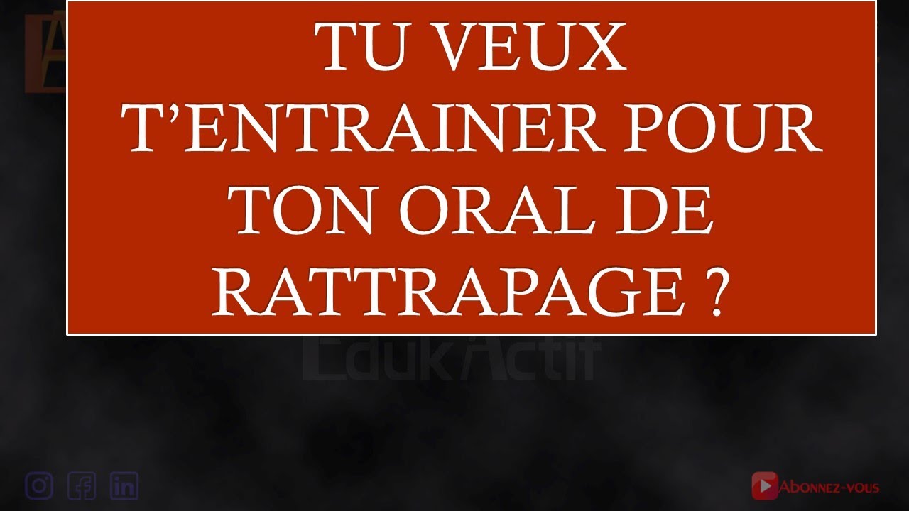 SECOND GROUPE(ORAL RATTRAPAGE)(Terminale BAC). Tu veux t'entrainer pour ...