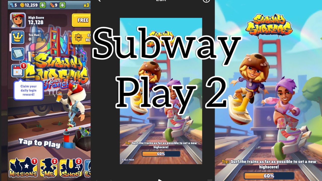 Watch me as I grab 1,000 coins, ( subway play 2 ) #gaming #games # ...