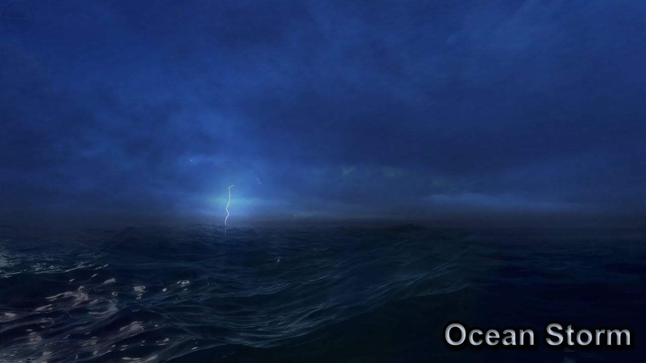 Severe Weather Thunderstorm at Sea - Thunder Rain Ocean Lightning ...