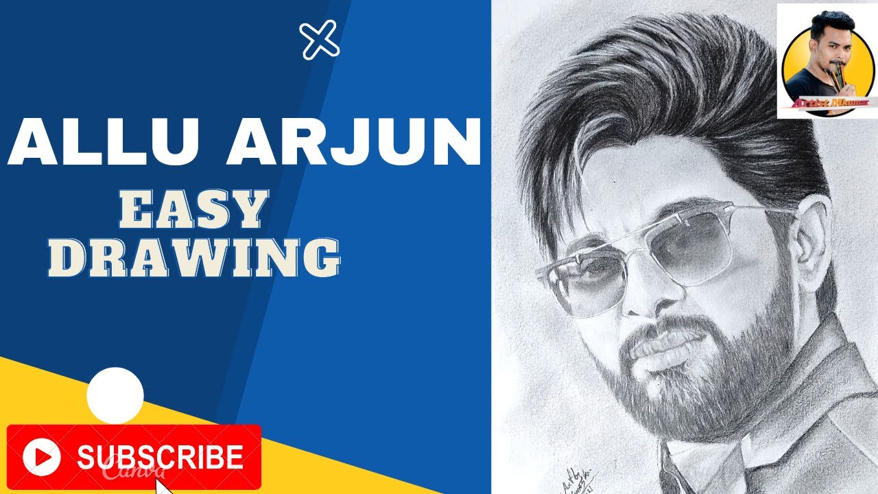 Allu Arjun Easy Drawing How To Draw || Artist Mkumar | - YouTube