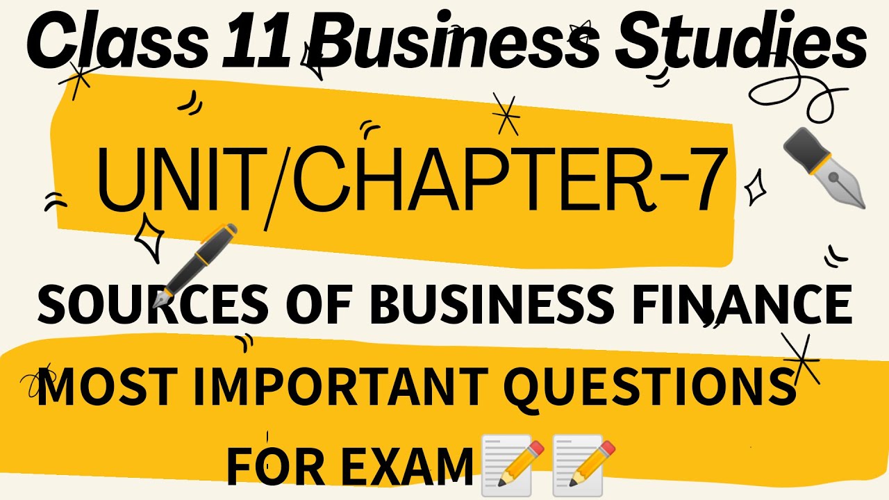 Class 11 |Business Studies Most Important Questions| |Unit/Chapter7 ...