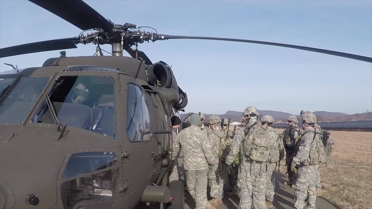 Connecticut National Guard trains at Meriden-Markham Airport - YouTube
