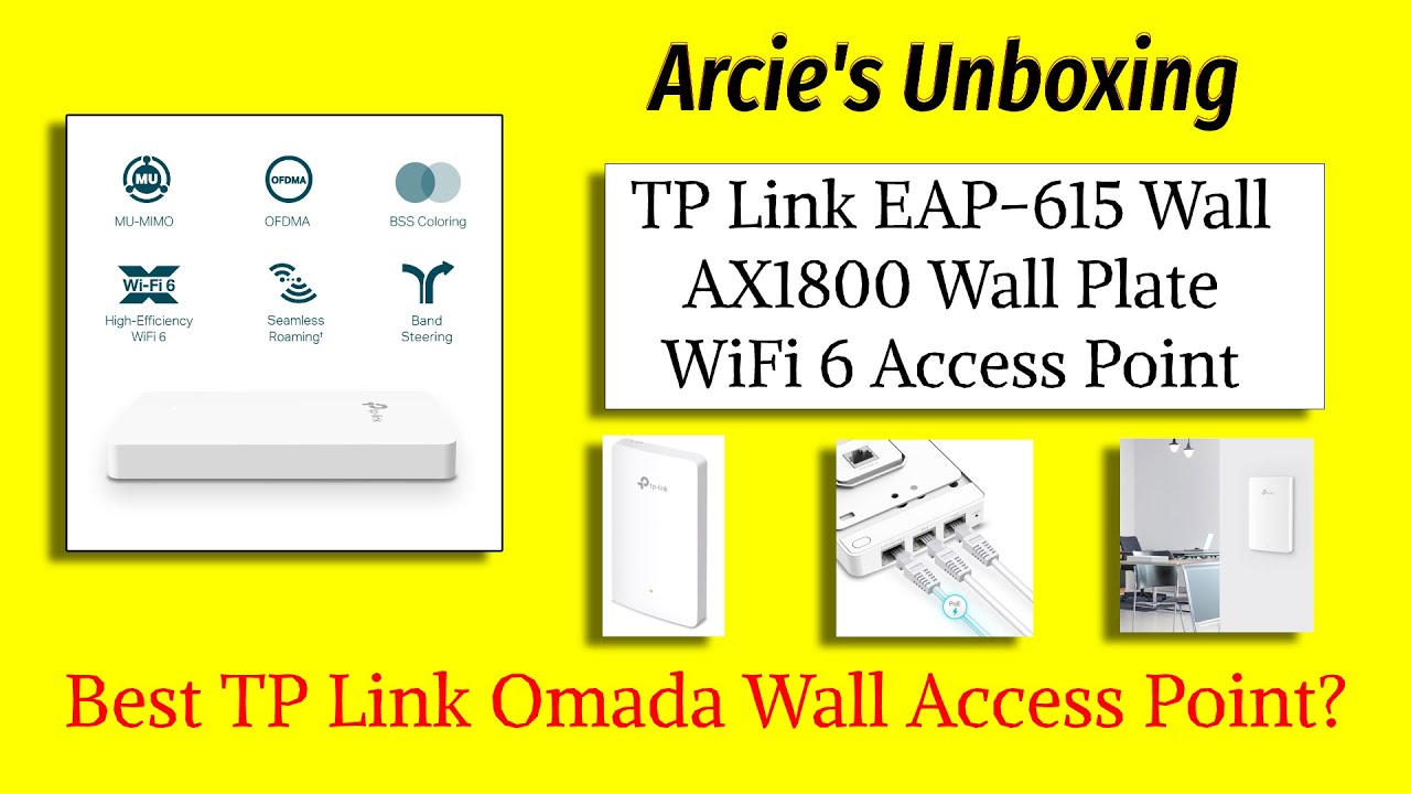 UB35: TP Link EAP-615 Wall AX1800 WiFi 6 Access Point - YouTube
