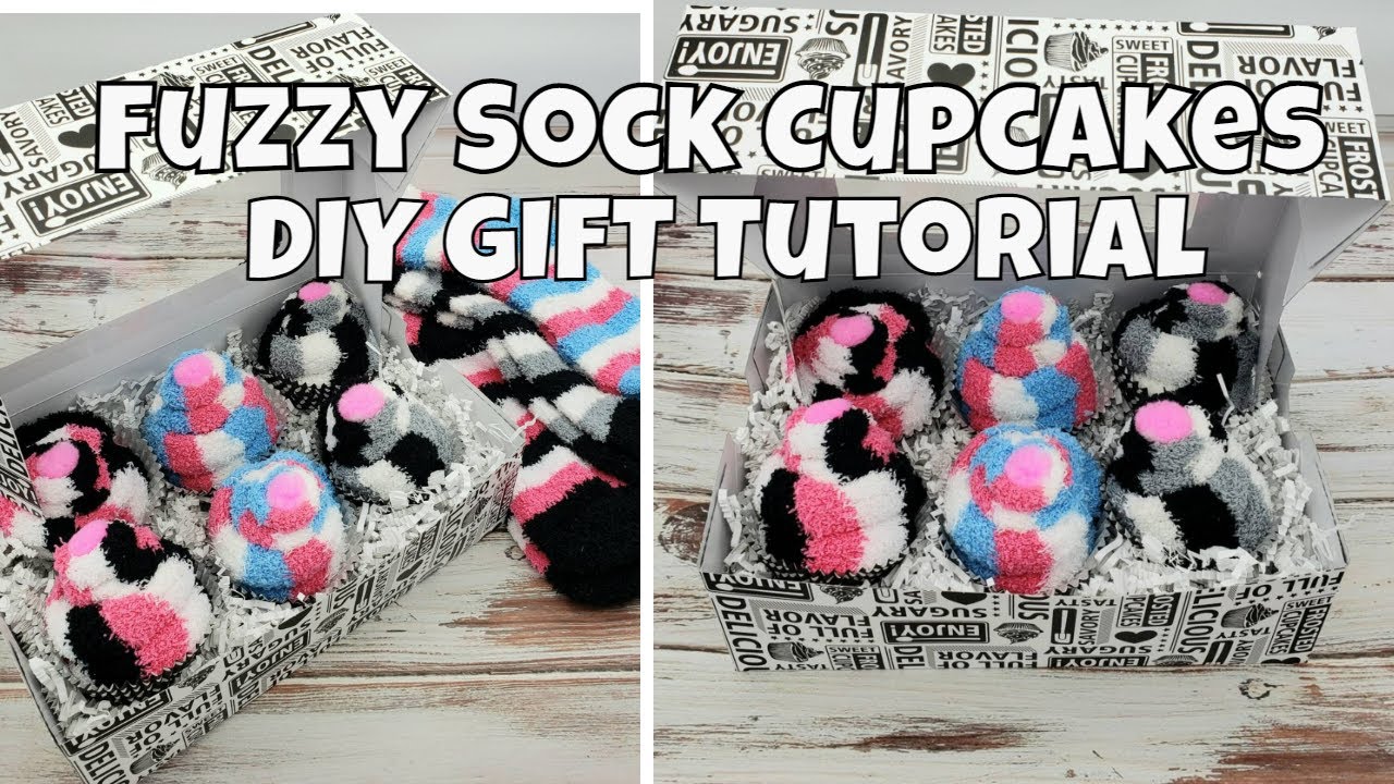 Fuzzy Sock Cupcakes DIY TUTORIAL - Gift/Party Favor - Various cupcake ...