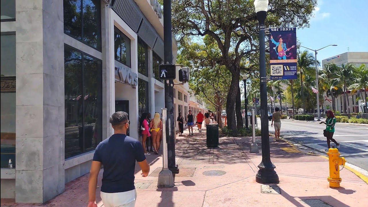4K Spring Break Washington Ave ( Week 2 ) , City Walking Tour , Miami ...
