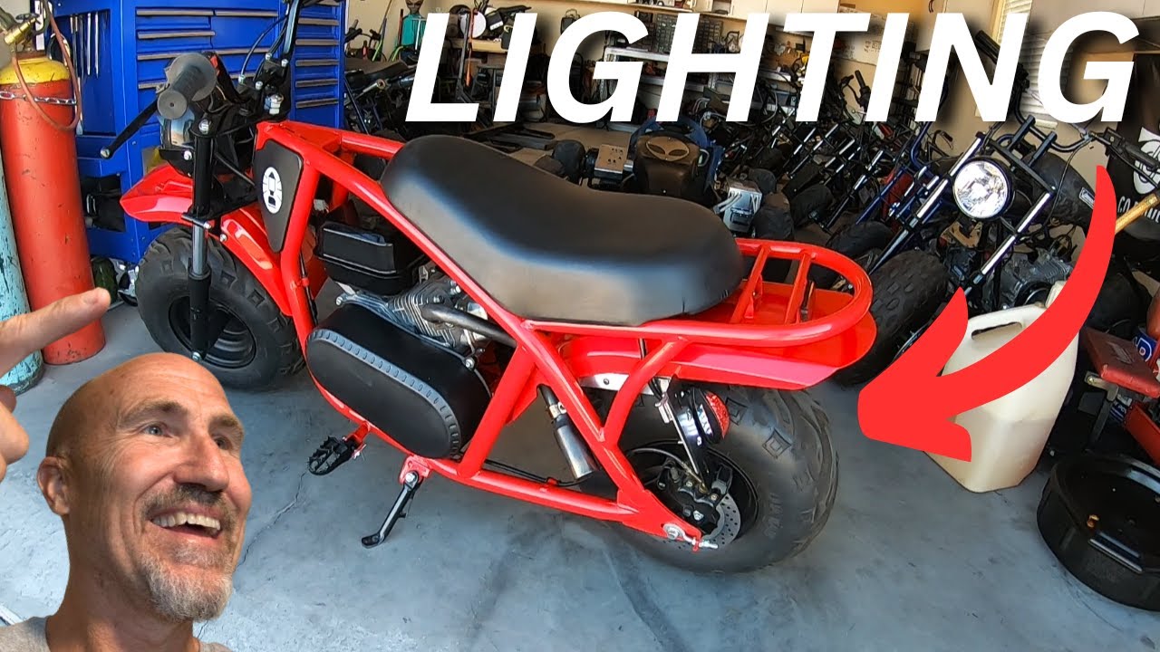 Easy Mini bike lighting kit install - YouTube