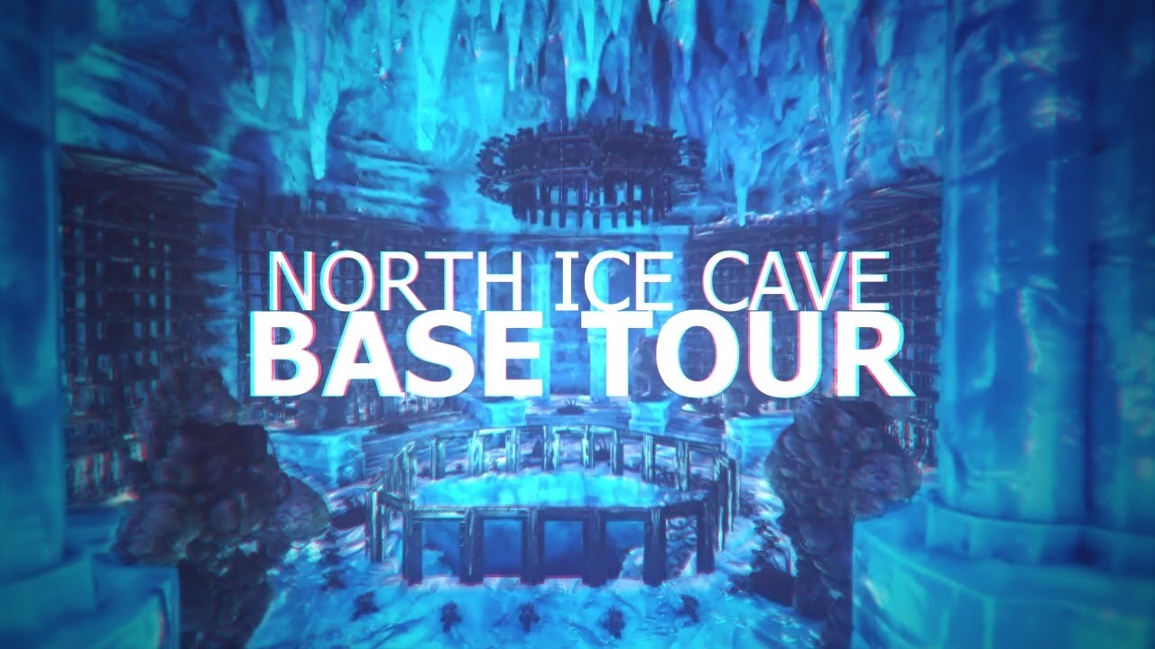 ARK UNOFFICIAL - CENTER NORTH ICE CAVE BASE TOUR ! - YouTube