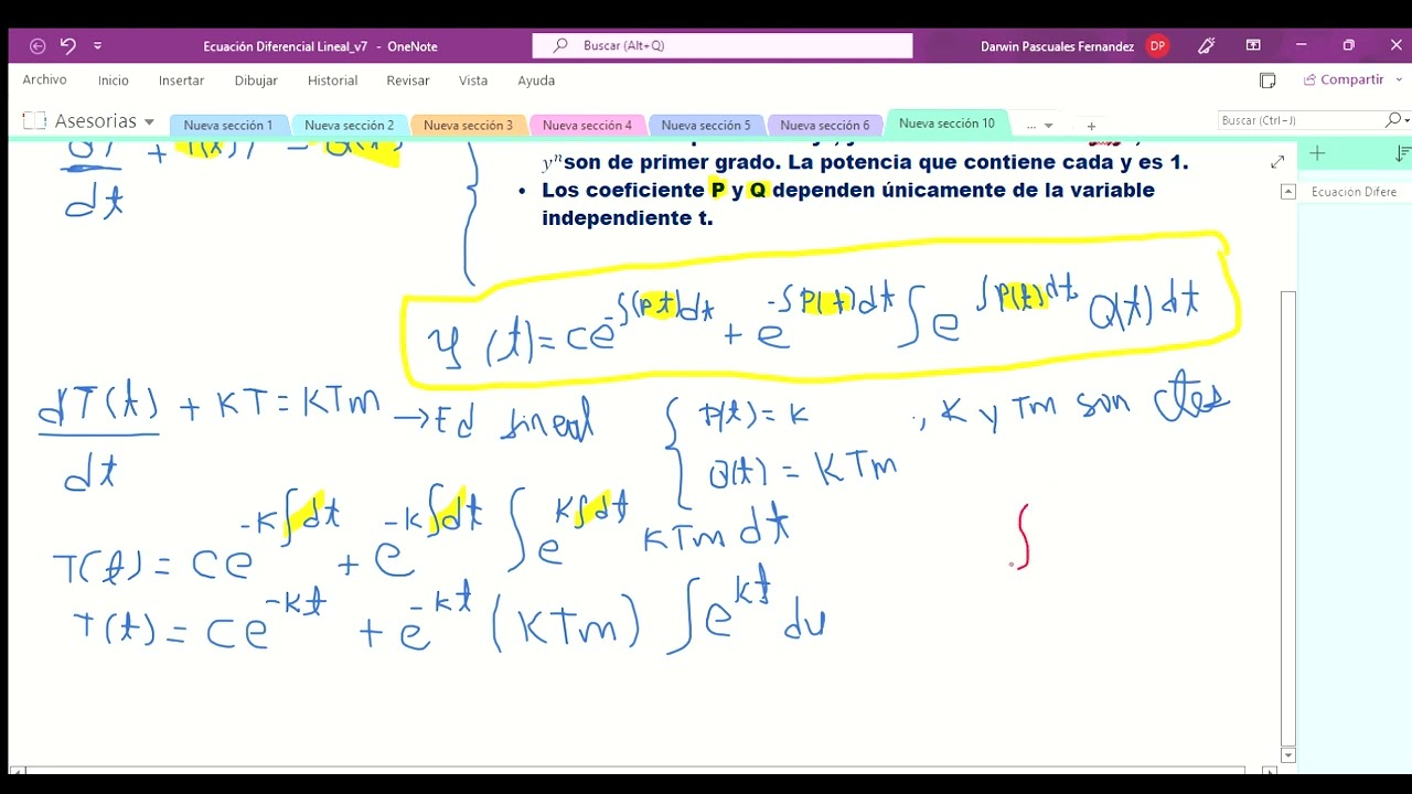 Ecuación Diferencial Lineal v7 OneNote 2022 09 29 11 31 18 - YouTube