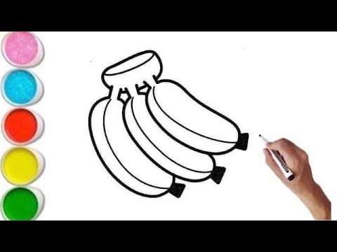 How to draw a cute banana step-by-step for beginners - YouTube