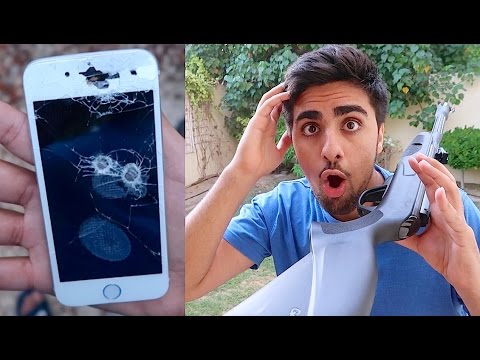 SHOOTING MY IPHONE !!! (EXPLODES) - YouTube