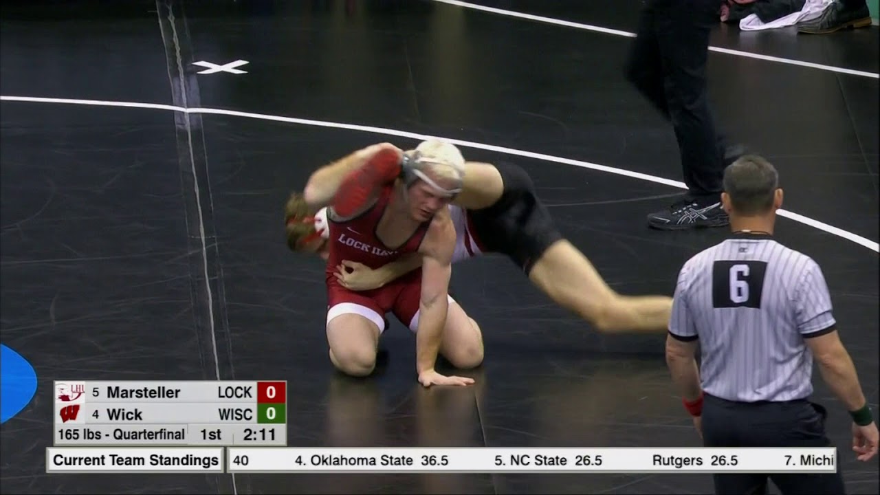 2019 NCAA Wrestling (165 lb) Quarterfinal - (4) Evan Wick (Wisc) vs. (5 ...