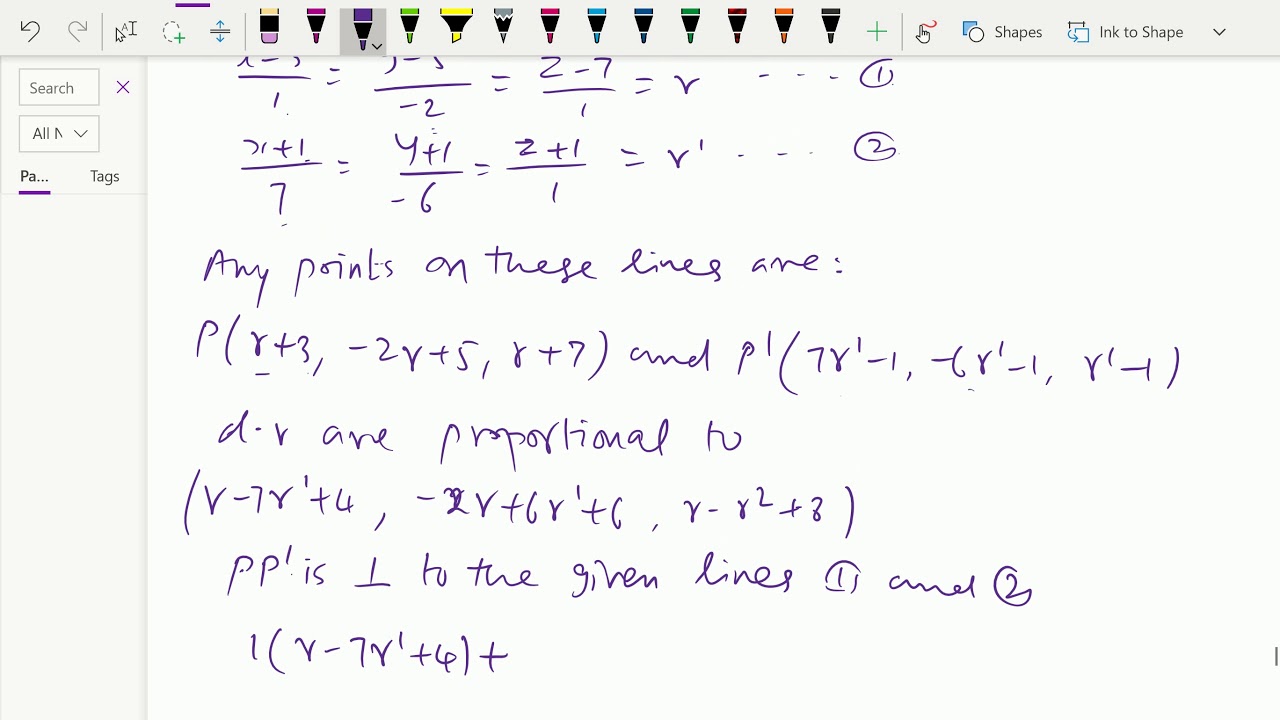 Analytical solid geometry : - ( Shortest distance between two skew ...