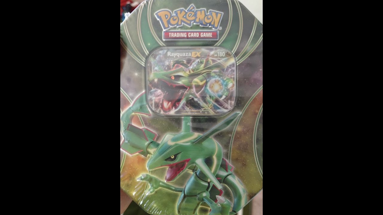 Rayquaza Tin Pokemon TCG Opening EX PULL - YouTube