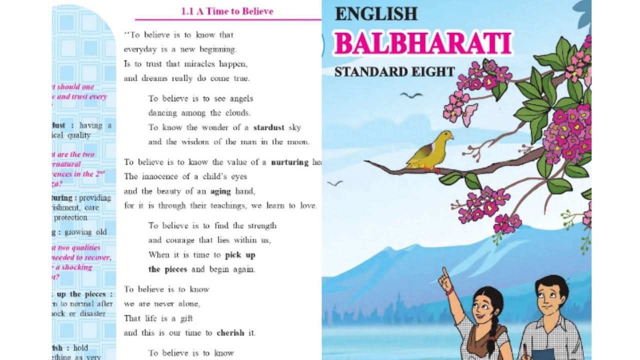 Class 8 English poem 1.1 A Time to Believe| 1.1 Poem of class 8 English ...