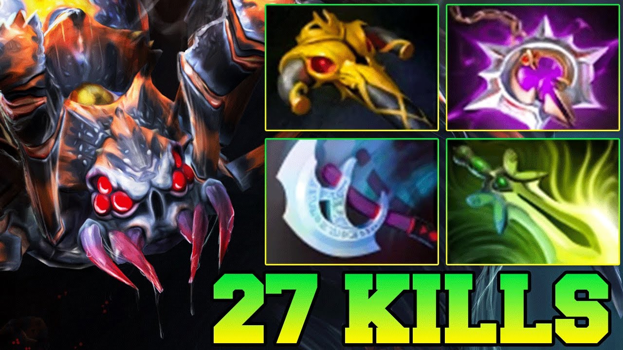 27 Kills Broodmother Dota 2 !! Broodmother Dota 2 Mid Lane Carry Build ...