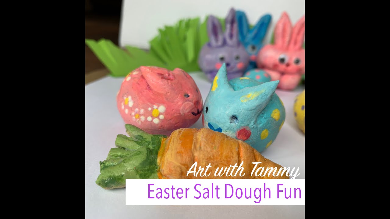 Easter egg cups and bunnies using DIY Salt Dough - YouTube