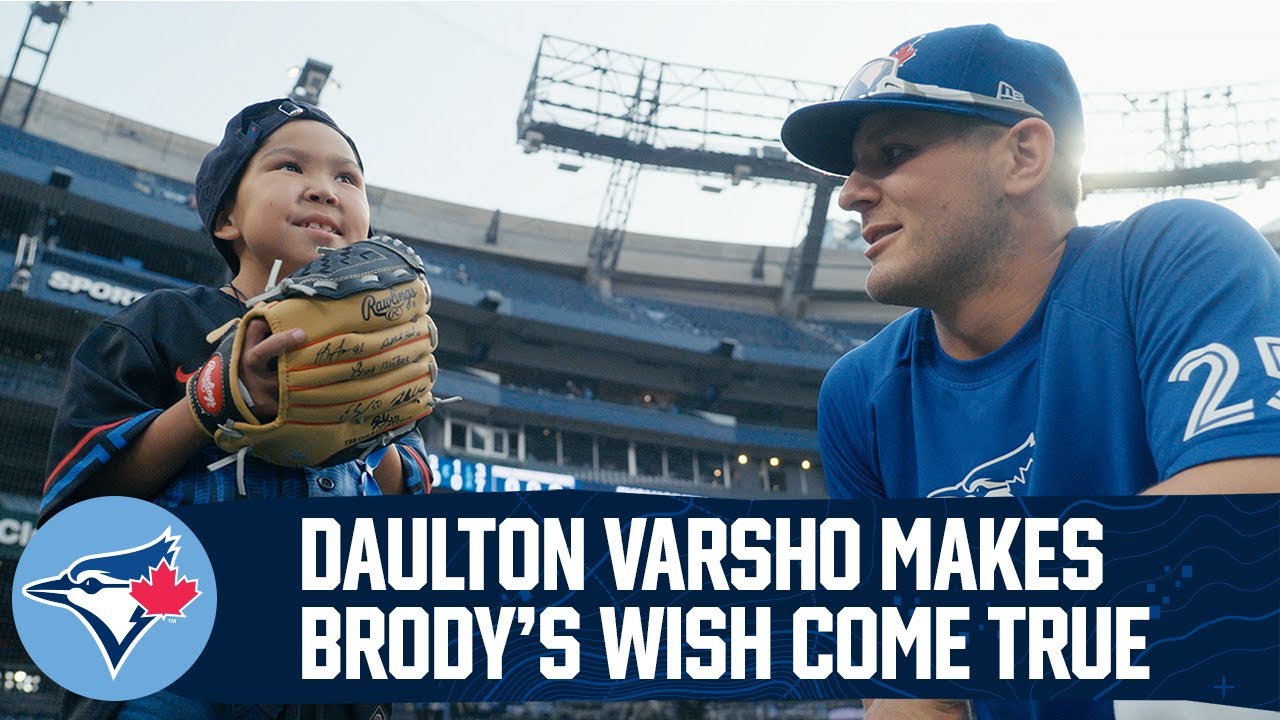 Brody fulfills his Wish with Daulton Varsho! - YouTube