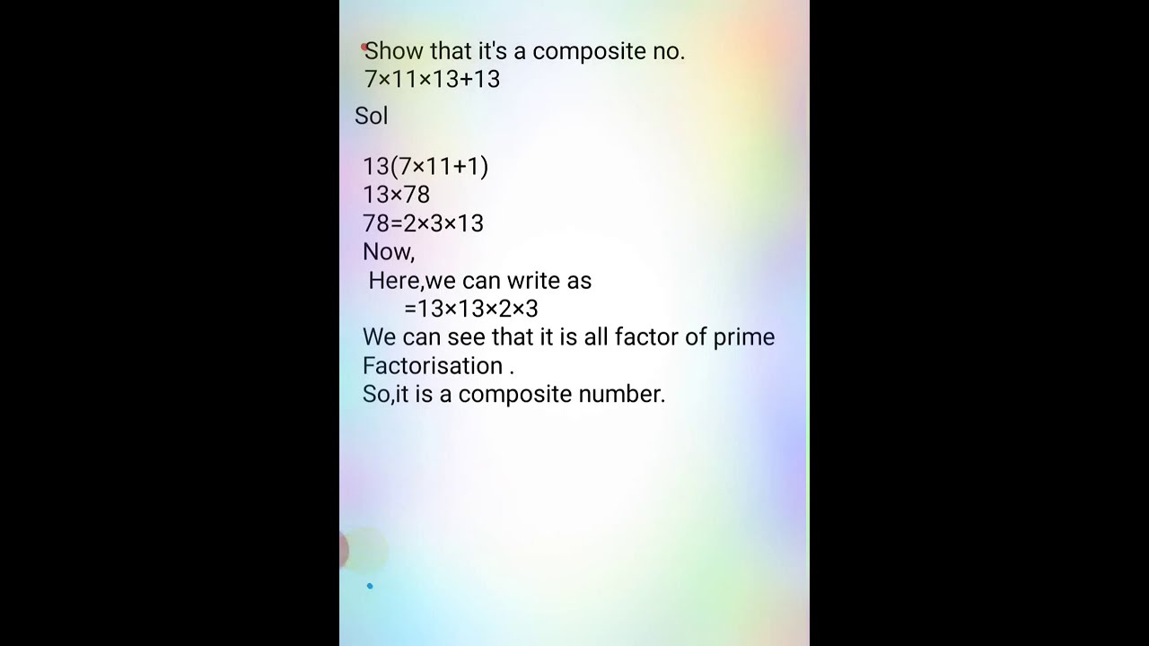 Composite Number ions Class 10 cbse YouTube Composite Number ions Class 10 cbse YouTube