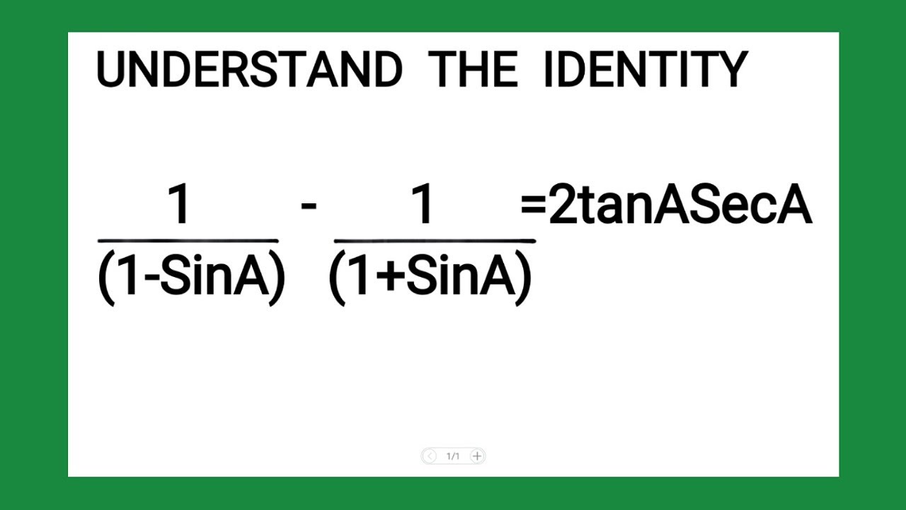 How To Prove That One Divided By One Minus Sine Of An Angle A Minus One how-to-prove-that-one-divided-by-one-minus-sine-of-an-angle-a-minus-one